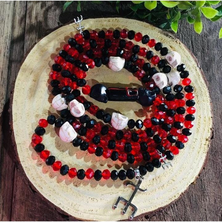 Guia de Exu caveira Fio de Contas Colar Umbanda Candomblé. | Shopee Brasil