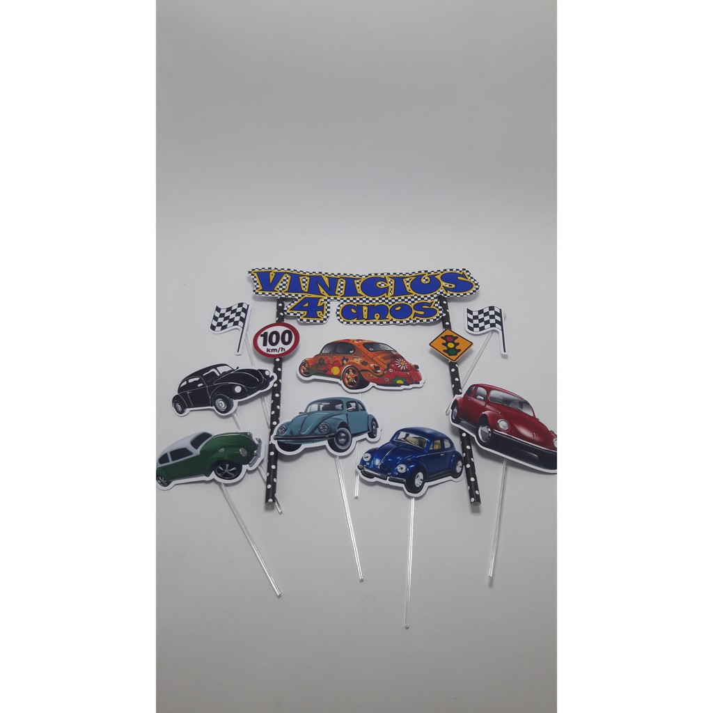 Topo de bolo personalizado fusca carro topper para bolo carros | Shopee ...