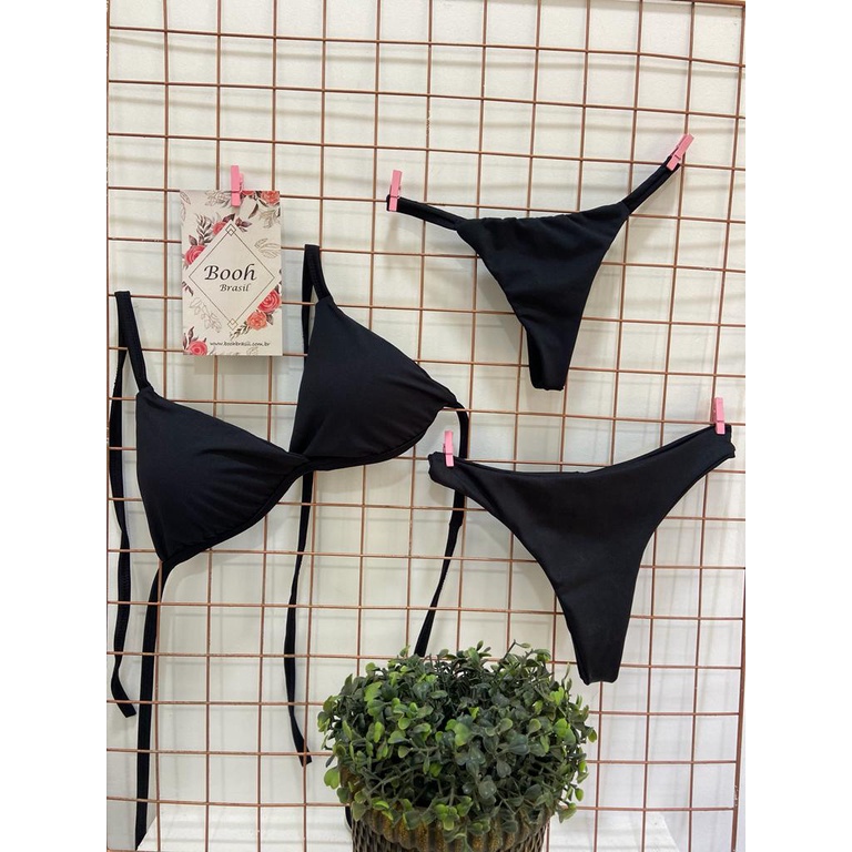 Biquini TRADICIONAL COM BOJO basic preto | Shopee Brasil