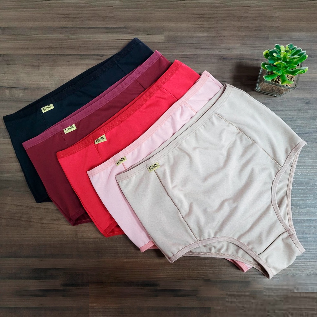 Kit 5 Calcinha Modeladora Frente Dupla Segura Barriga Suplex | Shopee ...
