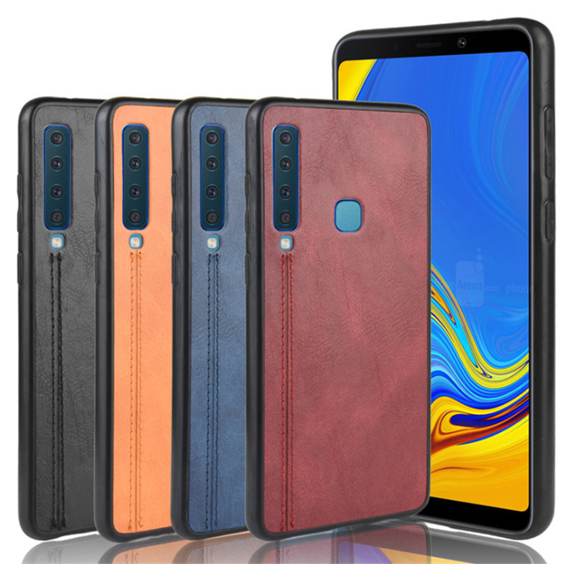 Capa De Celular Samsung Galaxy A7 A9 2018 Calfskin Car Thread PU ...