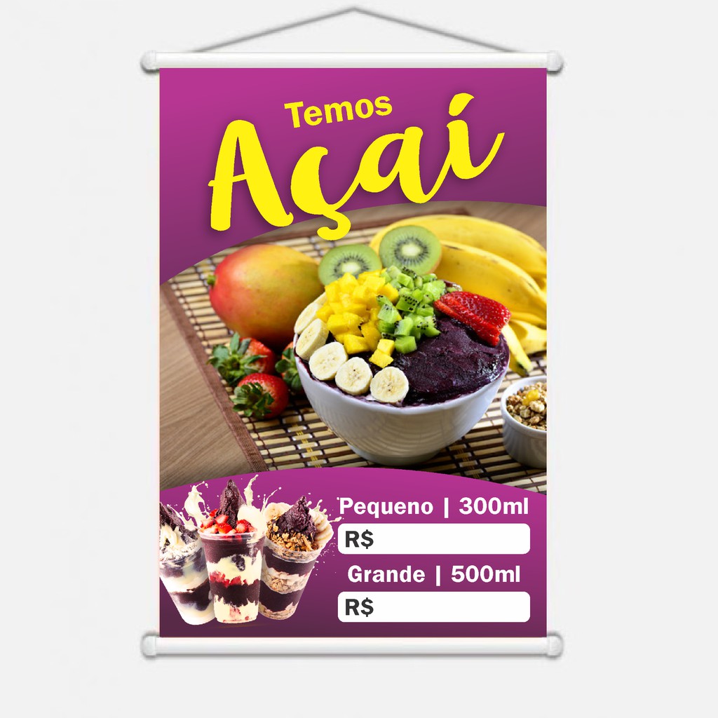 Banner Temos Açaí no Copo Propaganda | Shopee Brasil