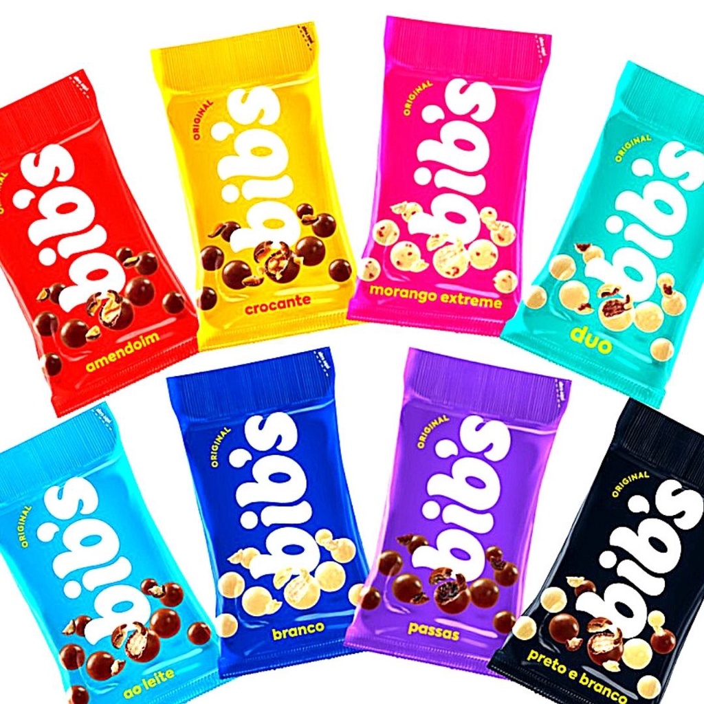 Chocolate Bib's bibs Bolinhas 40g Escolha seu Sabor Preferido Bibs | Shopee Brasil