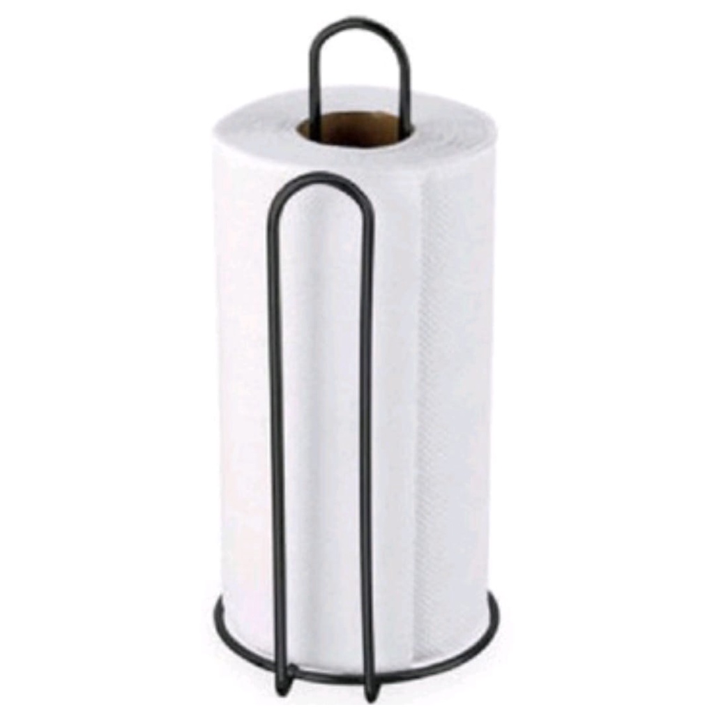 Suporte Porta Rolo Papel Toalha Vertical De Mesa Metal Preto ...