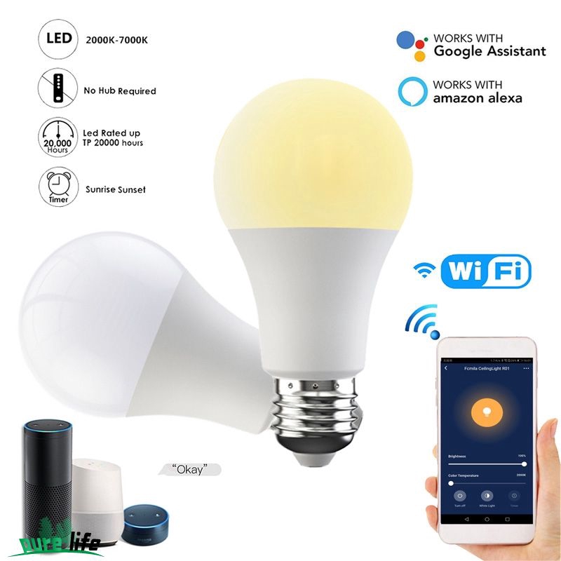 Pl Lâmpada De Claro Dimerizável Smart Wifi 15w Frio & Quente Smart ...