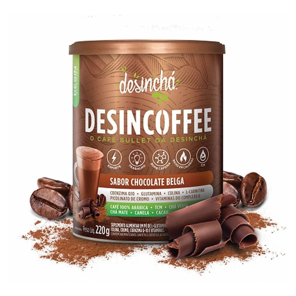 Desincoffee Cafe Termogenico Sabor Chocolate Belga Desincha 220g ...