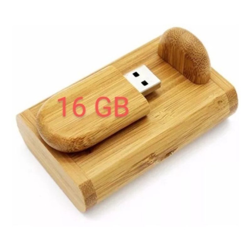 Pen drive 16GB com caixa de madeira USB 2.0 (Não personalizamos os pen ...