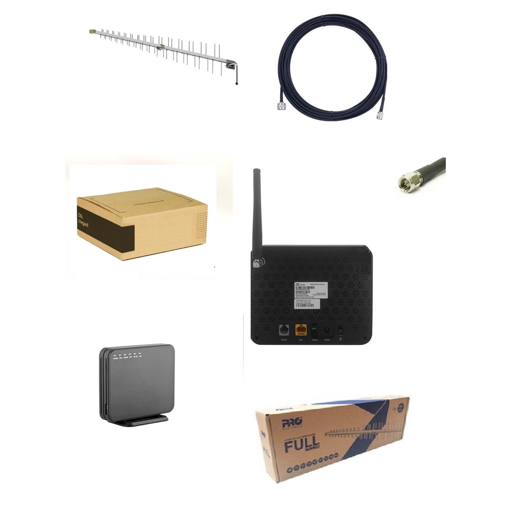 Kit Antena Pro Internet Rural Roteador Wifi Modem E Cabos - Escorrega o ...