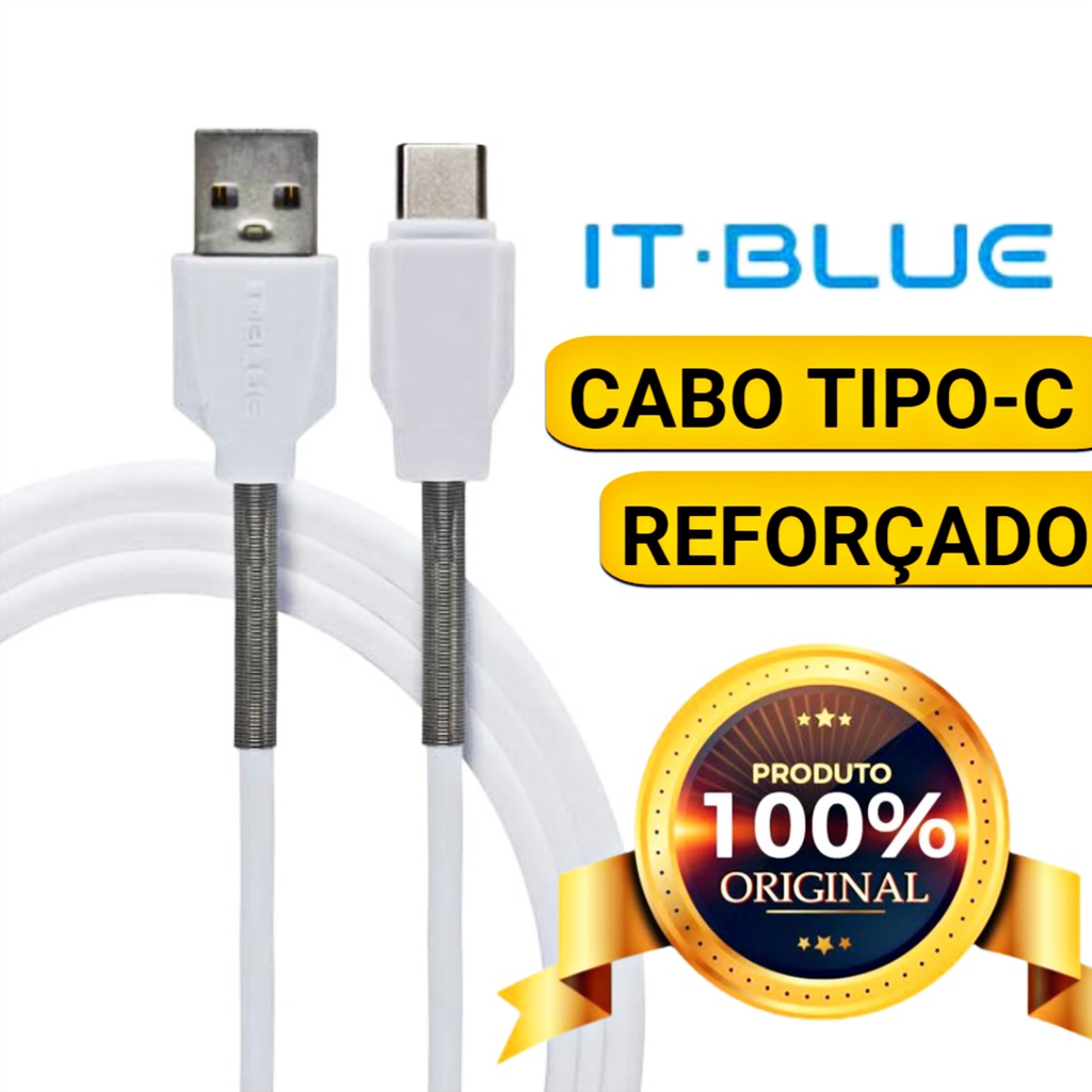 Cabo Tipo C 2 Metros Reforçado Turbo Premium Carregador tipo c Turbo ...