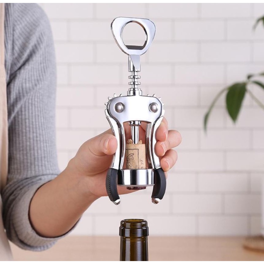 Abridor De Garrafa Saca Rolha Vinho Profissional De Metal | Shopee Brasil