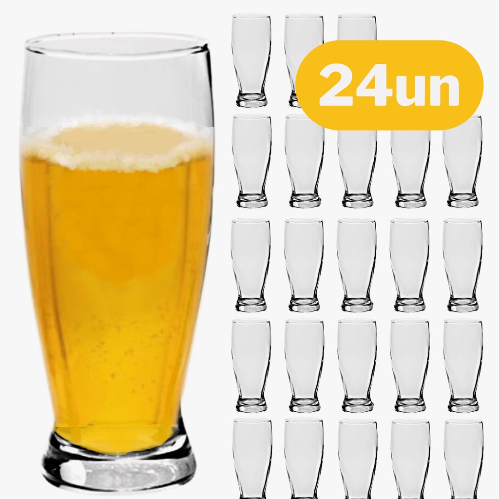 Kit 24 Copo Chopp Transparente 200ml Taca Tulipa Bar Cerveja | Shopee Brasil