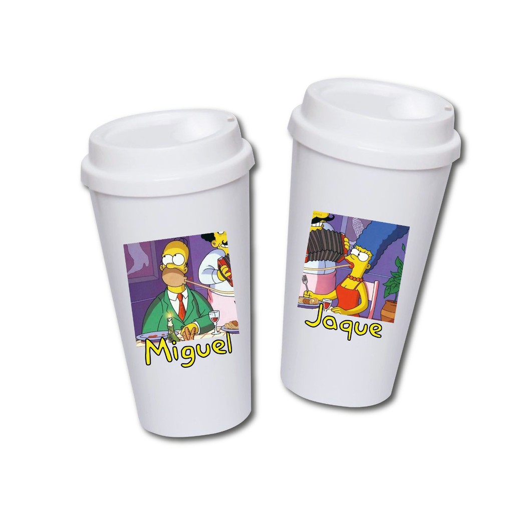 Kit 2 Copos Bucks Casal Metadinha - Homer e Marge Simpson (Os Simpsons ...