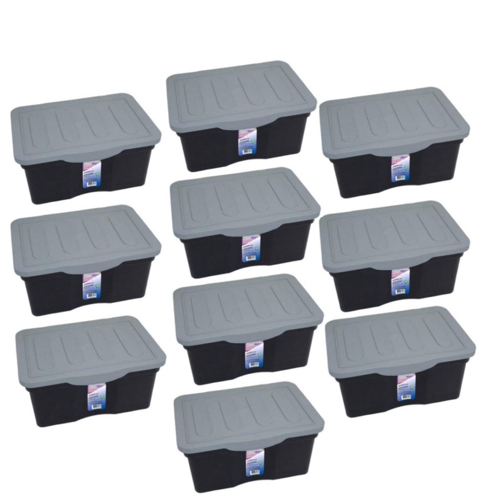 Kit 10 Caixas Organizadoras Multiuso C/ Tampa 5 L Preta | Shopee Brasil Kit 10 Caixas Organizadoras Multiuso C/ Tampa 5 L Preta | Shopee Brasil