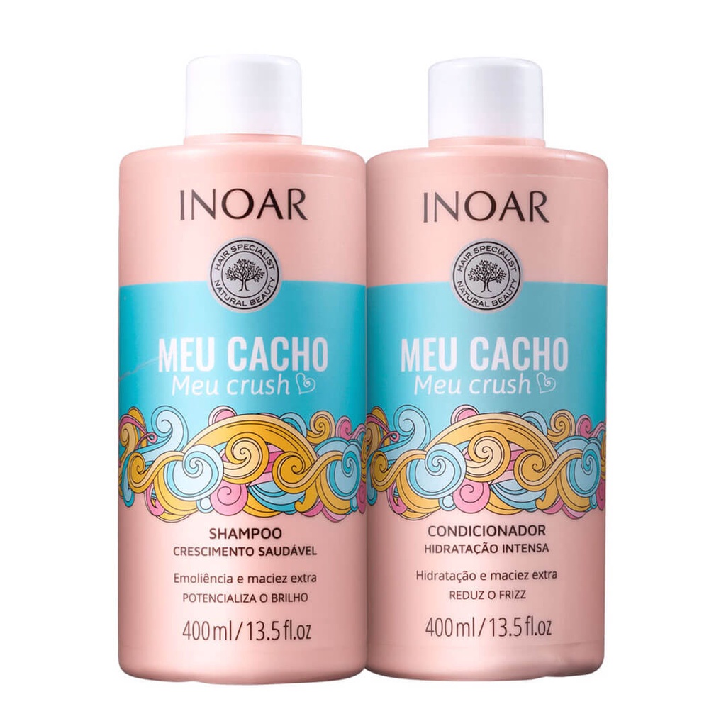 Kit Inoar Shampoo + Condicionador Meu Cacho Meu Crush 400ml | Shopee Brasil