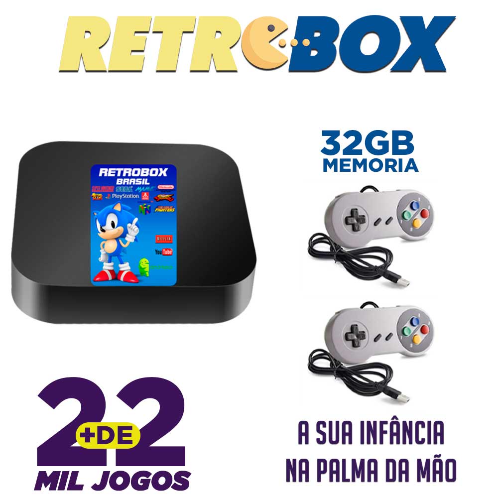 Video Game Retrobox mais de 22 Mil jogos com 02 controles de snes ...