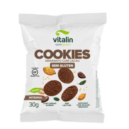 COOKIES AMARANTO COM CACAU INTEGRAL VITALIN 30G | Shopee Brasil