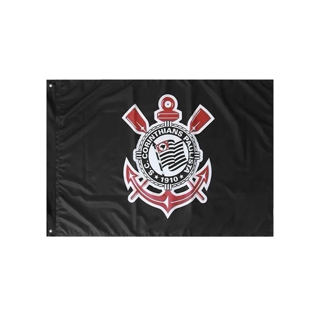 Bandeira Oficial do Corinthians 68x98cm Dupla Face 1,5 Panos | Shopee ...
