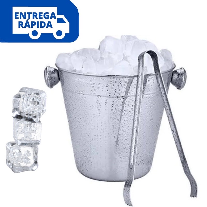 Balde De Gelo Inox 800ml Para Bebidas Cerveja Champanhe e Vinho ...