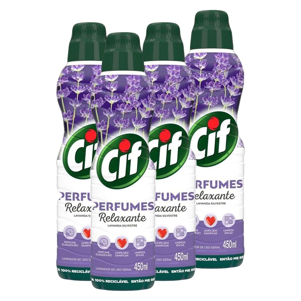 Kit 4 Limpadores Uso Geral Cif Relaxante Perfumes 450ml | Shopee Brasil