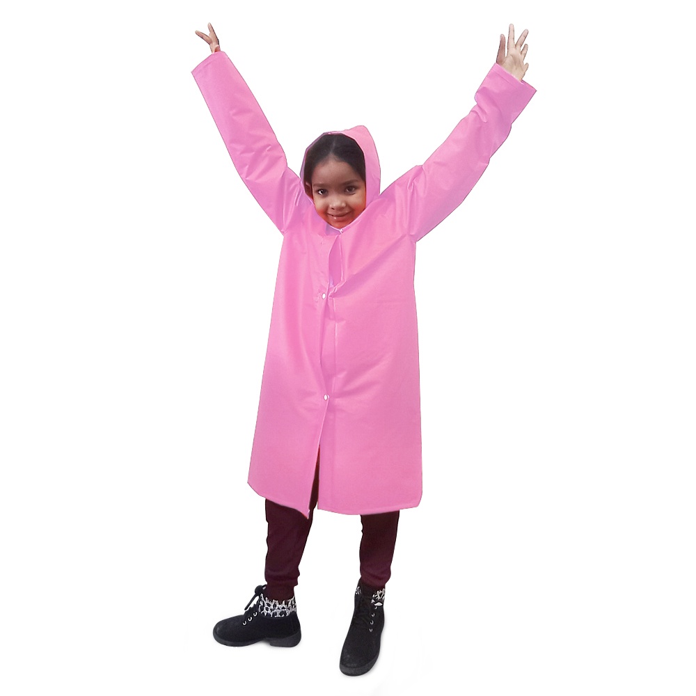 Capa De Chuva Pvc Forrada Infantil G Rosa | Shopee Brasil