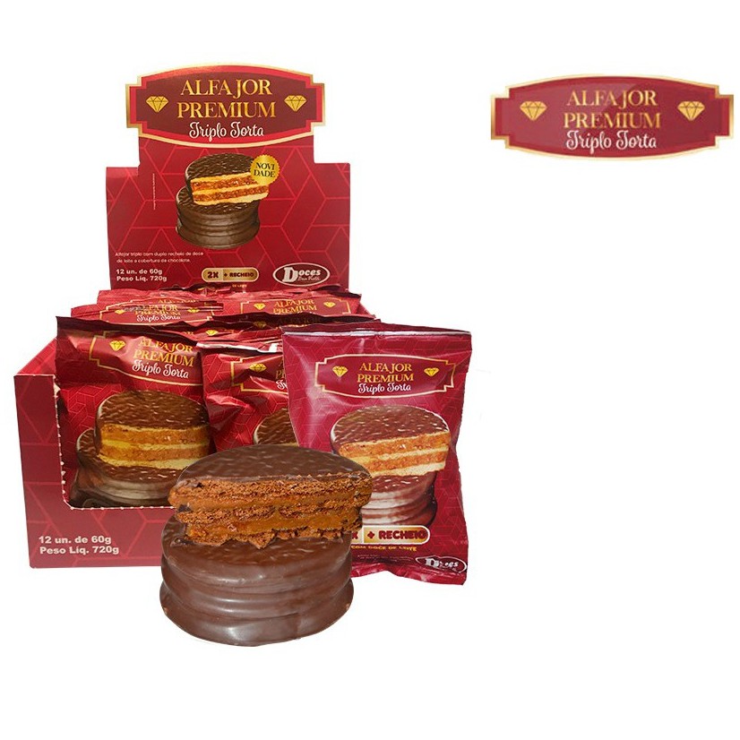 Alfajor Premium Triplo Display com 12un de 60g - Doces Boa Vista ...