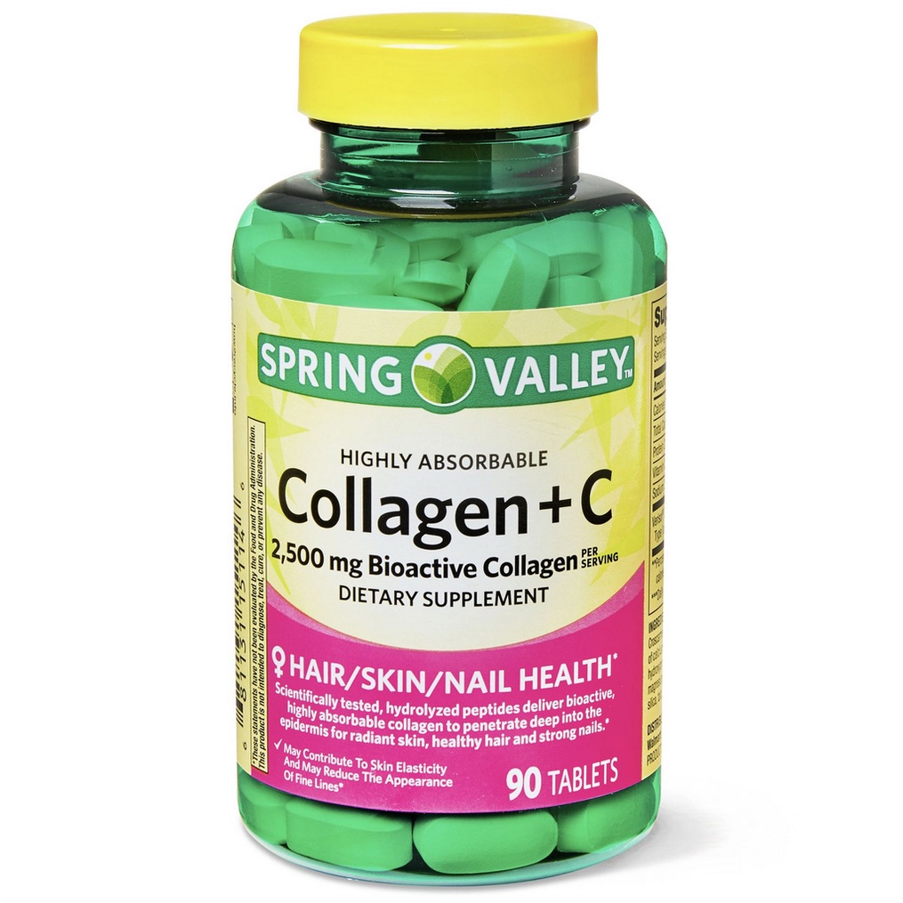 Collagen + C 2500mg - Vitamina Spring Valley - 90 unit | Shopee Brasil