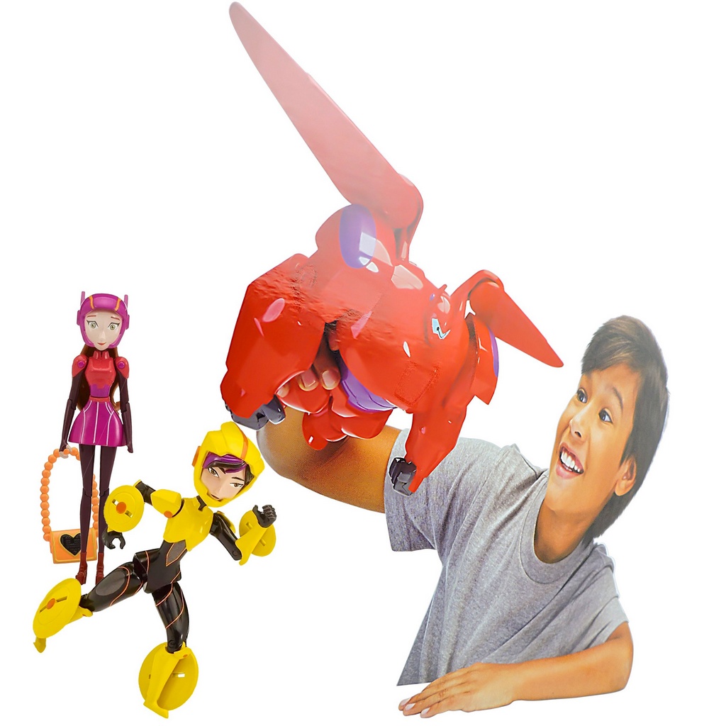 Bonecos Baymax + Honey Lemon + Go Go Tomago Big Hero Disney Sunny ...