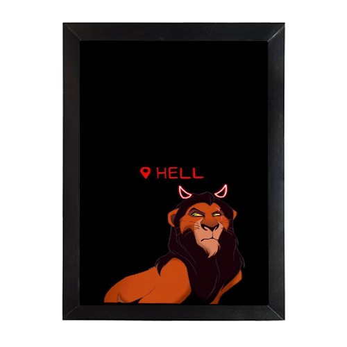 Quadro decorativo Hell Scar sad / Disney / Filmes / O rei leão / placa ...