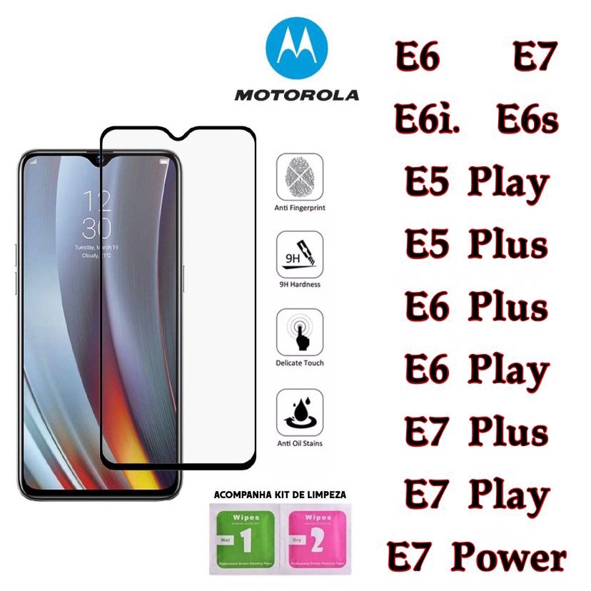 Película De Vidro 3d Moto E5 Play E5 Plus E6 E6i E6s E6 Play E6 Plus E7 E7 Plus E7 Power E7 Play ...