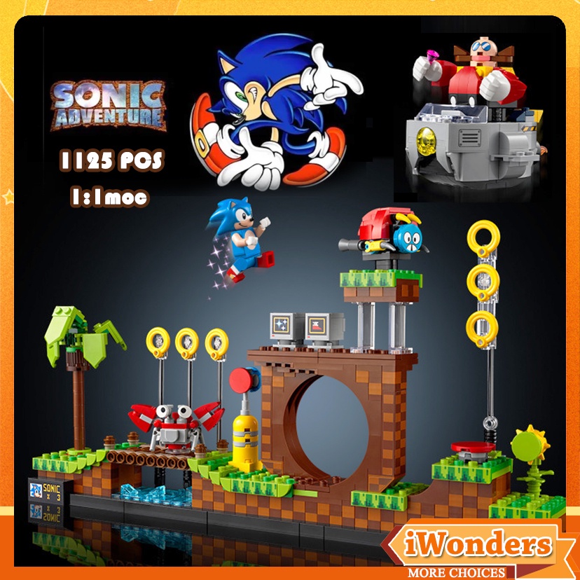 Boneco Sonic The Hedgehog-Green Hill Zone Lego Blocos De Construção ...