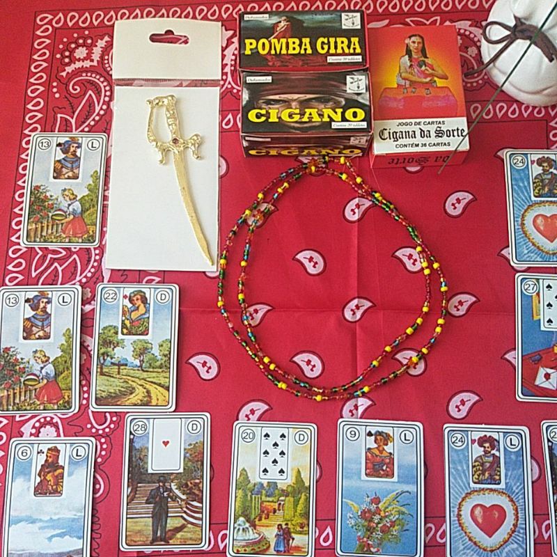 kit-A003 baralho tarot cigano defumador guia cigana cartomante oraculo mesa ou altar pomba gira ...