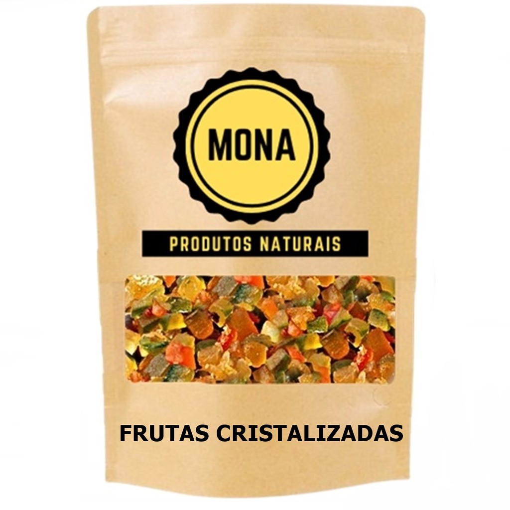 FRUTAS CRISTALIZADAS 1KG Mona Naturais | Shopee Brasil
