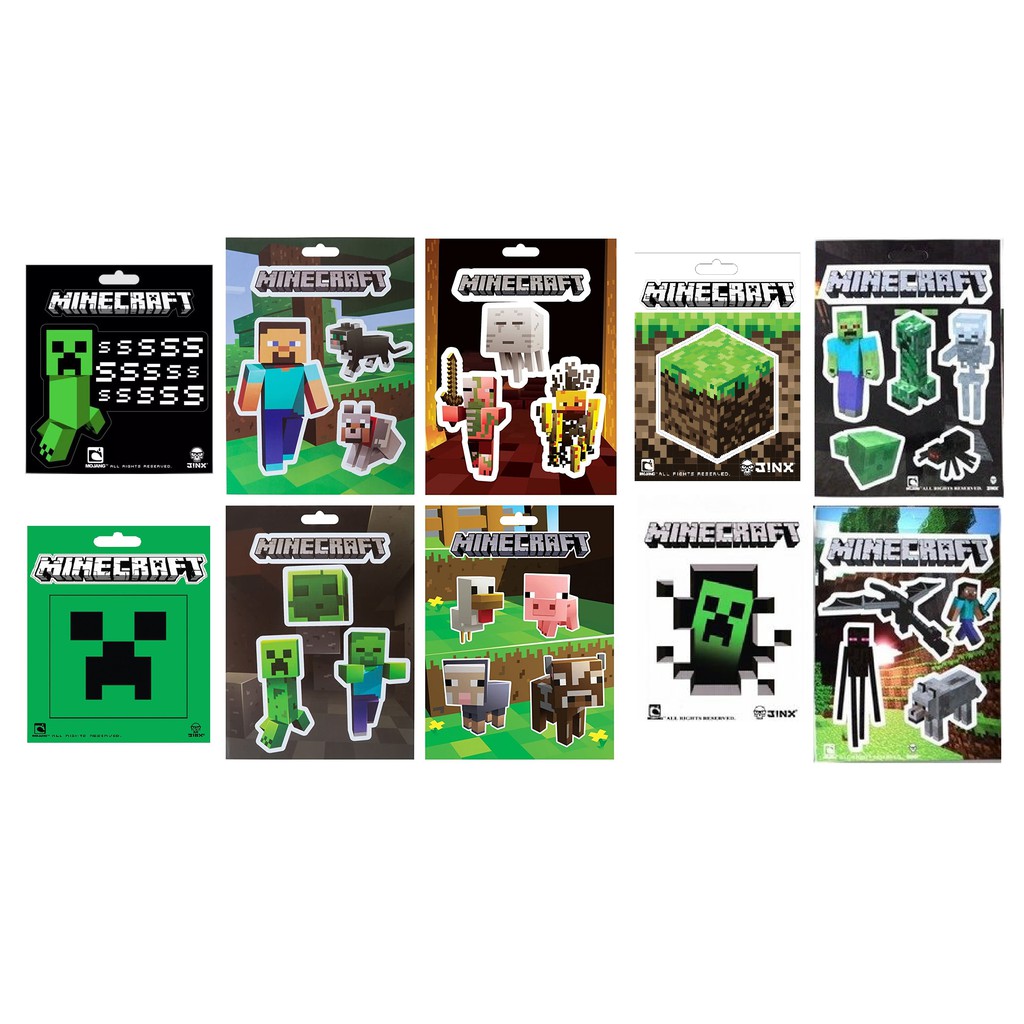 Kit 10 adesivos minecraft original Jinx sticker + adesivo brinde ...