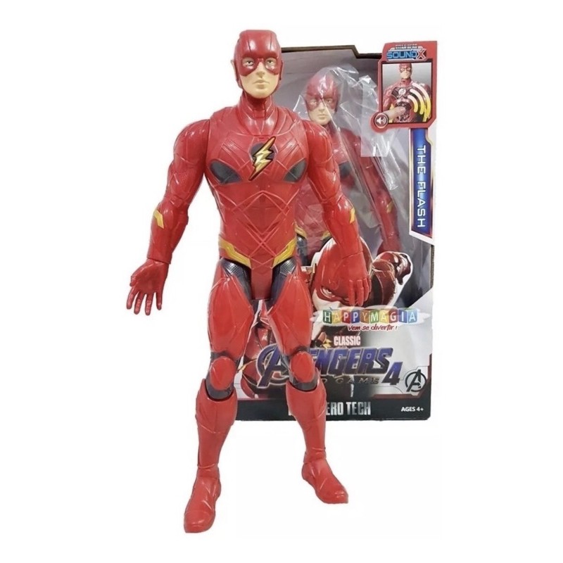 Boneco FLASH Grande 30cm Articulado Com Som e LED Boneco Vingadores ...
