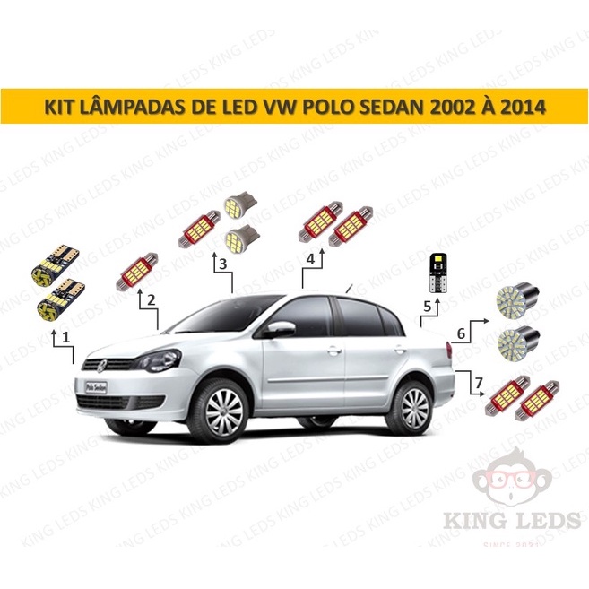 Kit Led VW Polo Sedan | Shopee Brasil
