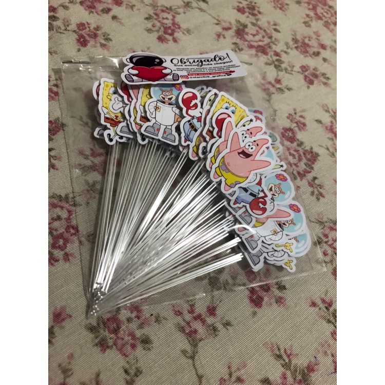 50 Tags Toppers P/ Docinho Bob Esponja para festa, brigadeiro beijinho ...