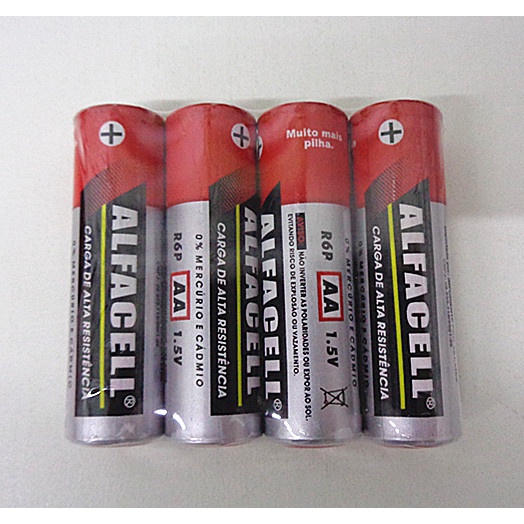 Kit Pilha (AA) (AAA) Alfacell Original Comum Cartela C/ 4 Unidades ...