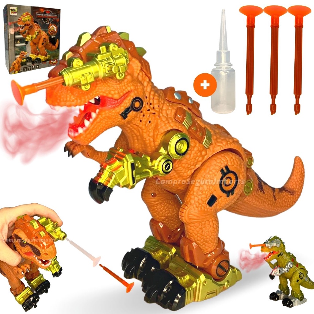 Dinossauro De Brinquedo Solta Fumaça Atira Anda Som E Luz Shopee Brasil