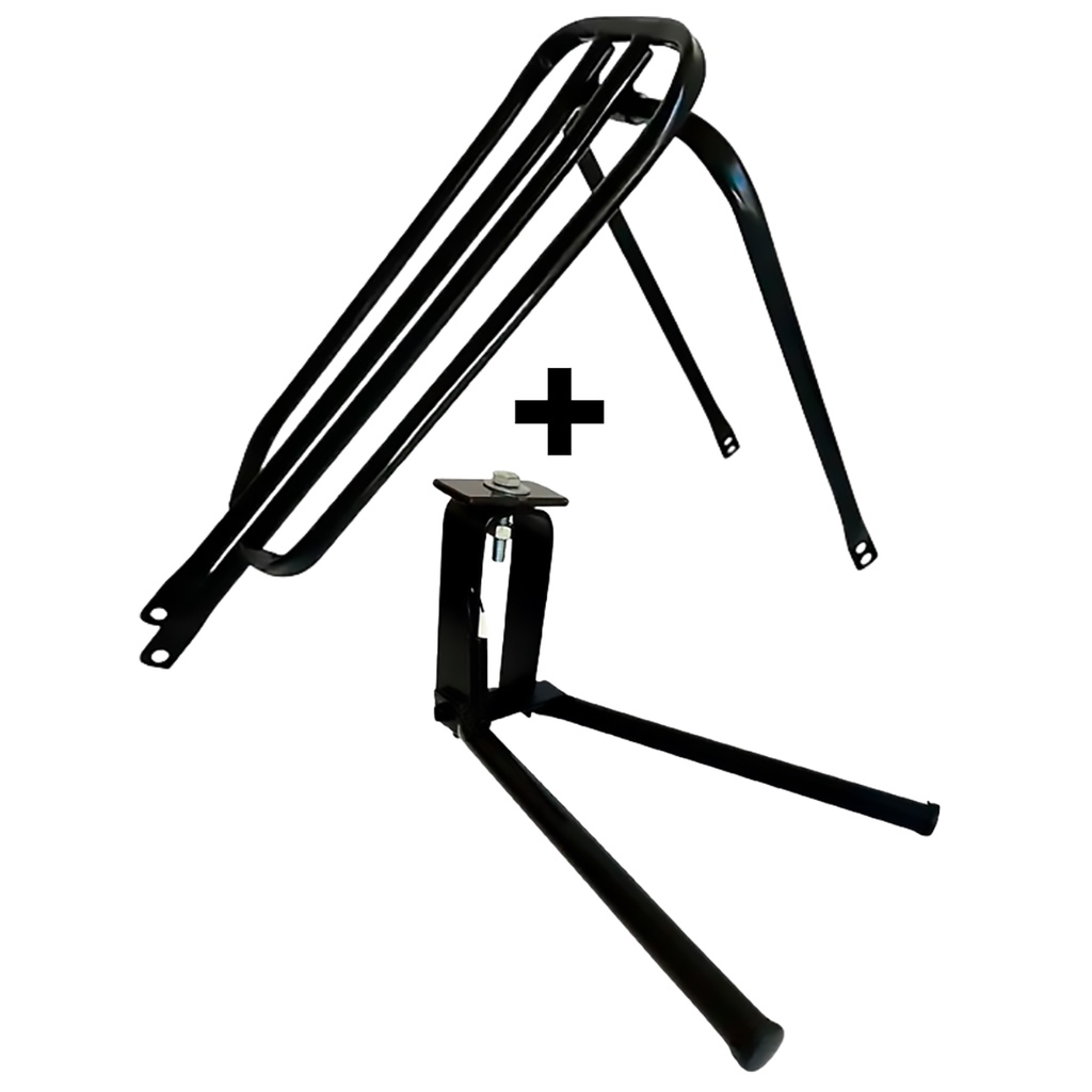 Garupa Garupeira Reta BH Preta Bagageiro Bicicleta + Descanso Apoio ...
