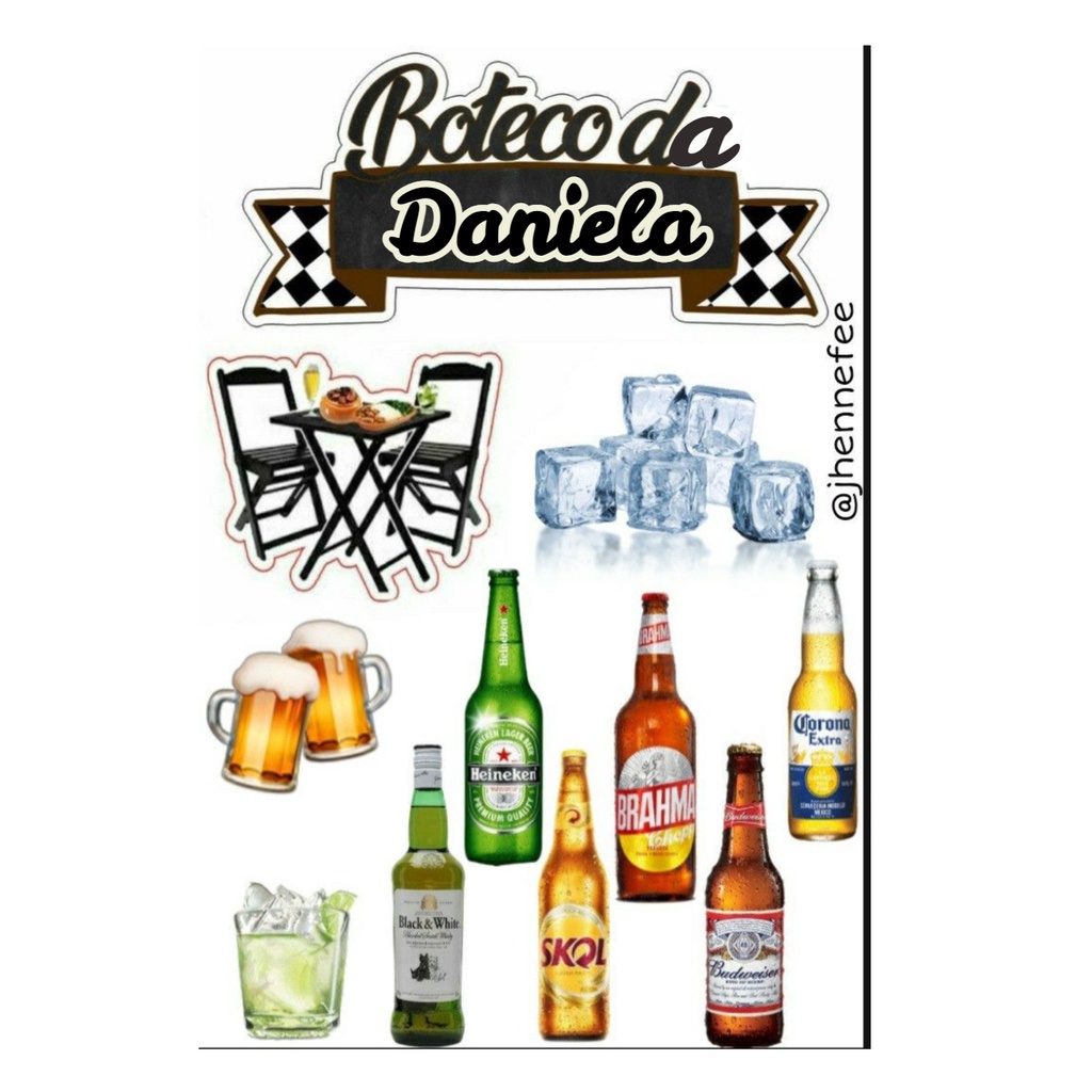 Topo Bolo BOTECO 51 Cortado Colado ENVIO IMEDIATO Personalizado | Shopee Brasil