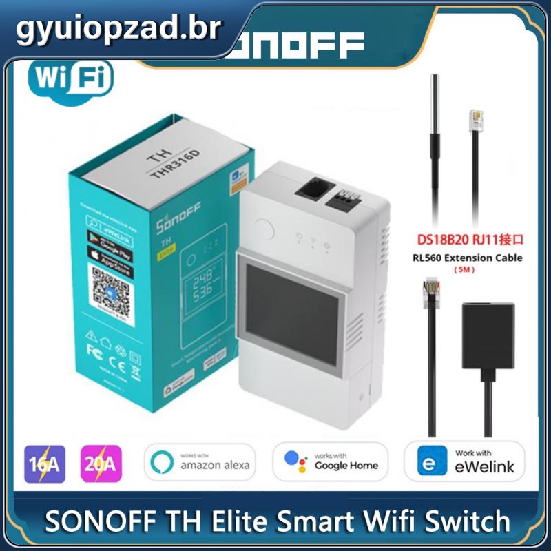 16/20A SONOFF TH Elite WiFi Interruptor Inteligente Sensor De Umidade ...