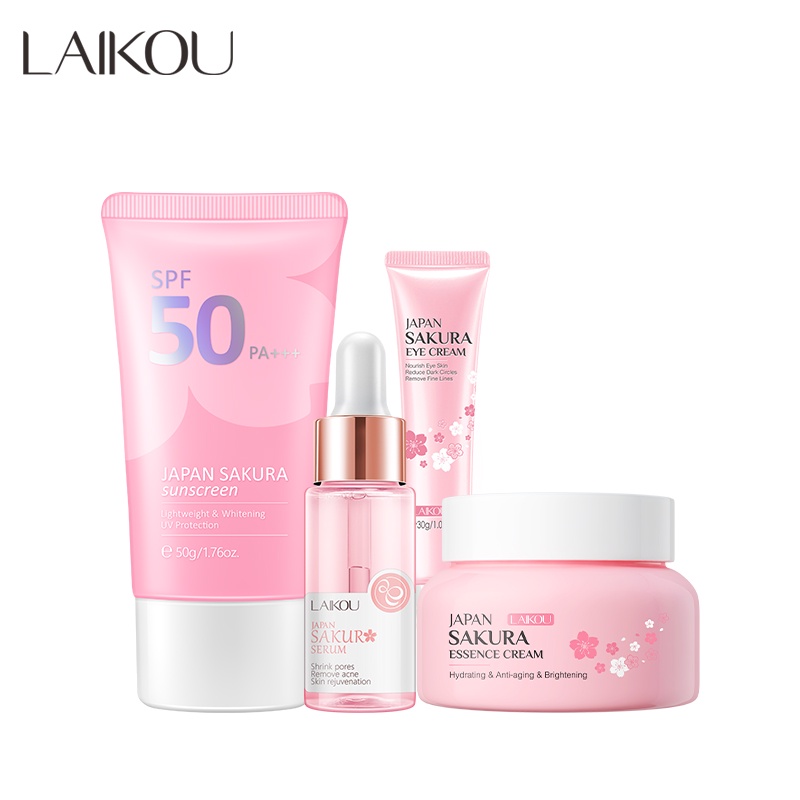 LAIKOU Sakura SPF50 Protetor Solar Soro Brilhante Fade Blemishes Hidratante Conjunto De Cuidados ...