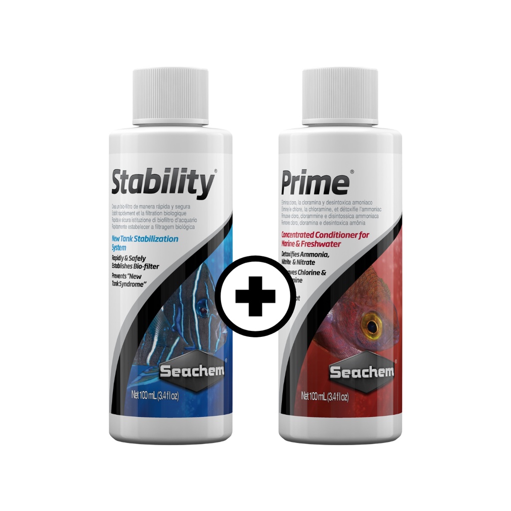 Kit Seachem Prime 100ml + Seachem Stability 100ml - Desconto no Preço