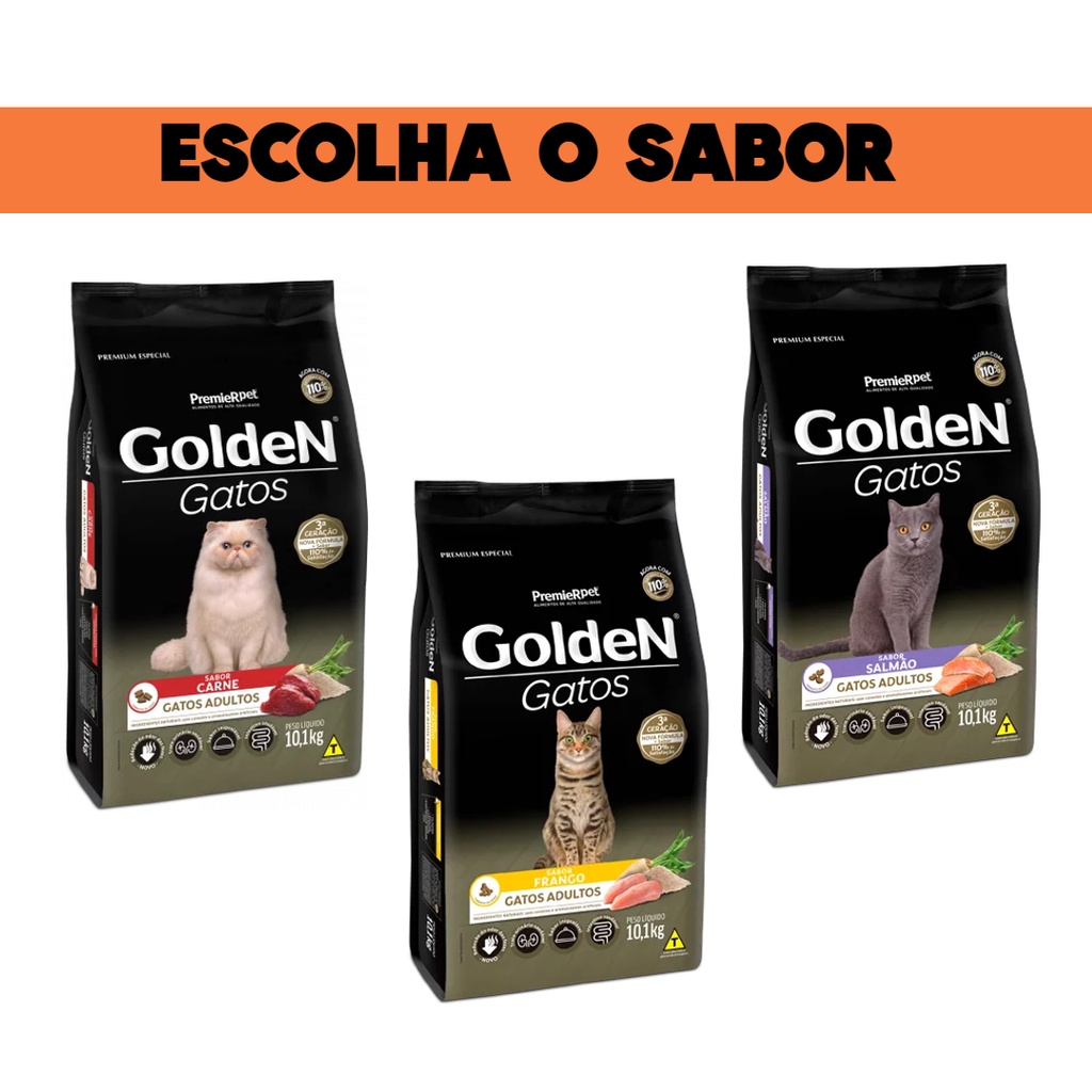 Golden Gatos Adultos Sabores 10Kg | Shopee Brasil