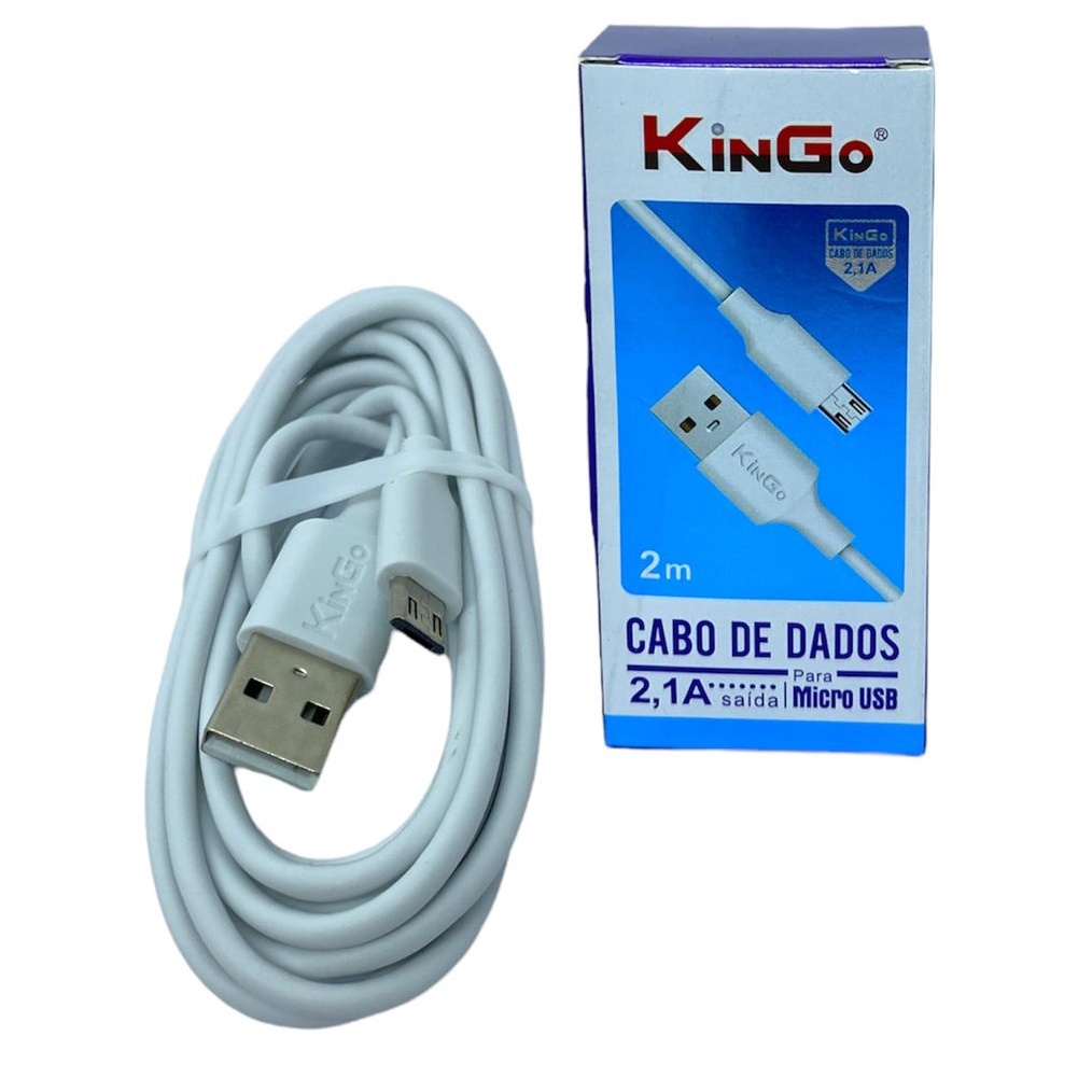 Cabo Dados E Carga Kingo Original 2m Micro Usb V8 . | Shopee Brasil