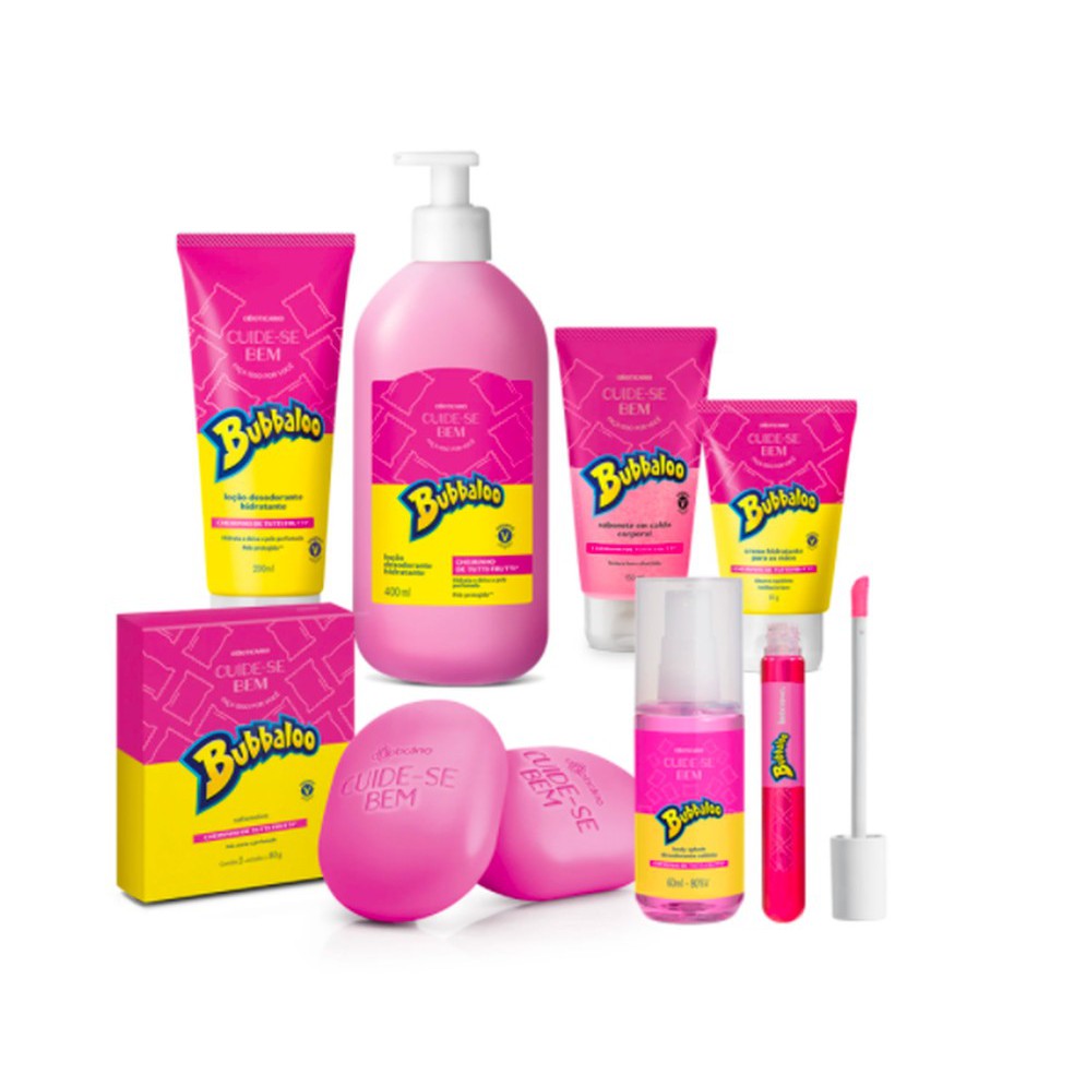 kit Bubbaloo bubballo bubalo , gloss, creme 200ml, hidratante 400ml, cx ...