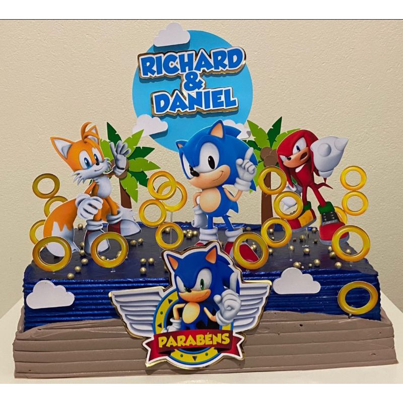 Topper de Bolo SONIC | Shopee Brasil