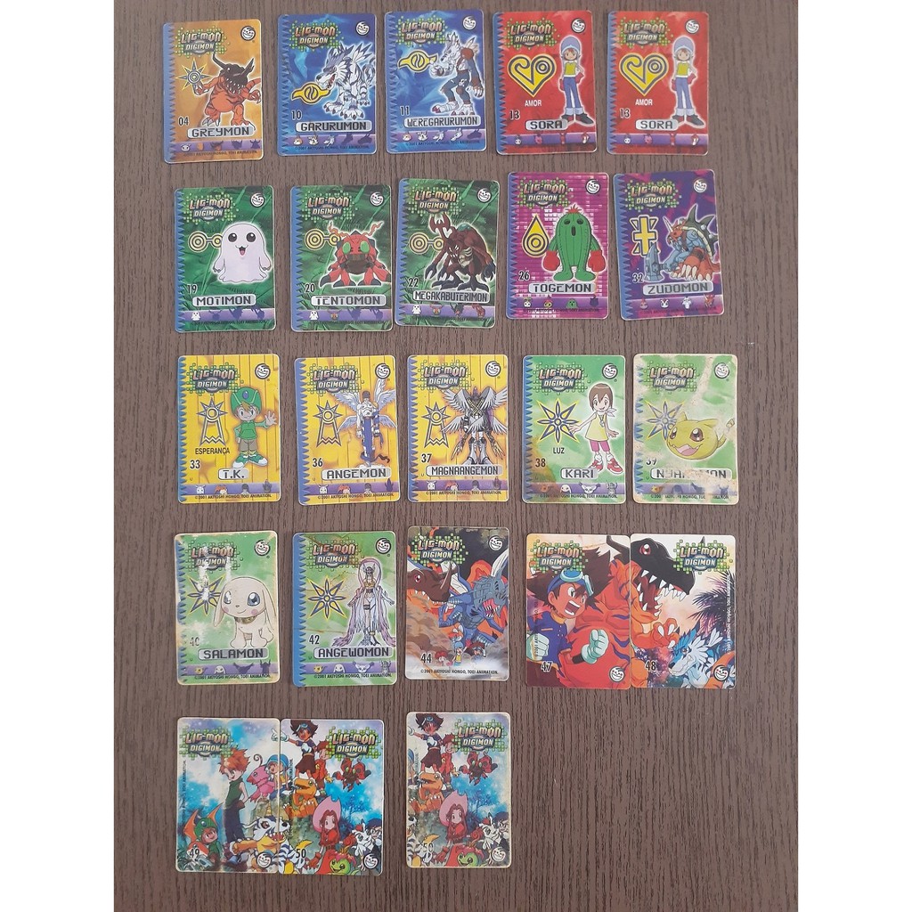 Lote com 23 Tazos/Cards DIGIMON LIG-MON Elma Chips | Shopee Brasil