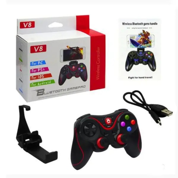 Controle Joystick Sem Fio V8 Wireless Celular Bluetooth Android Game ...