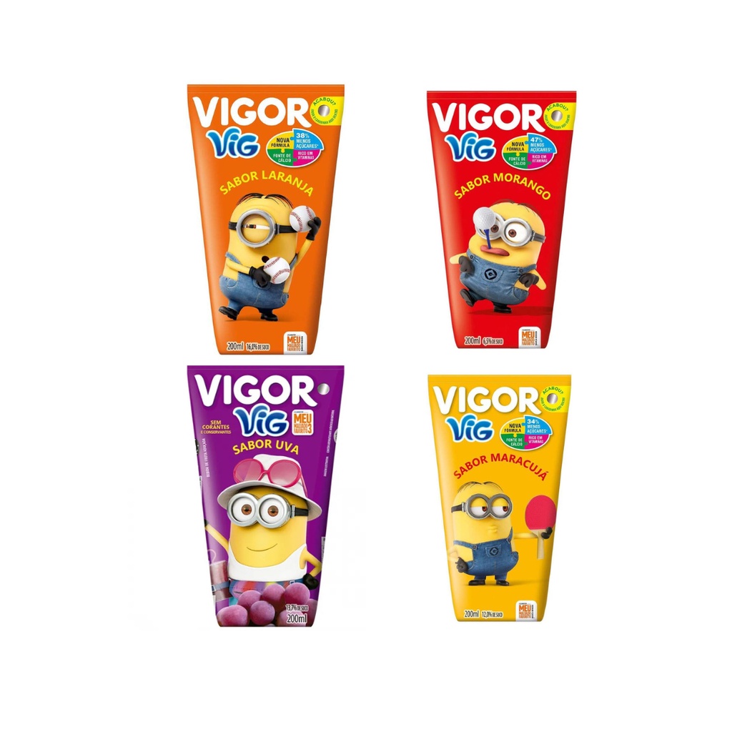 Bebida Mista Vigor Vig Laranja Maracujá Maça - 200ml | Shopee Brasil